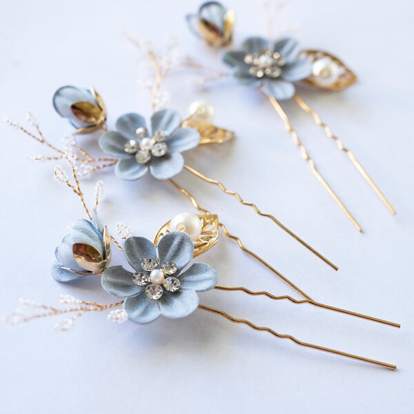 Blue Hair Pins - Etsy