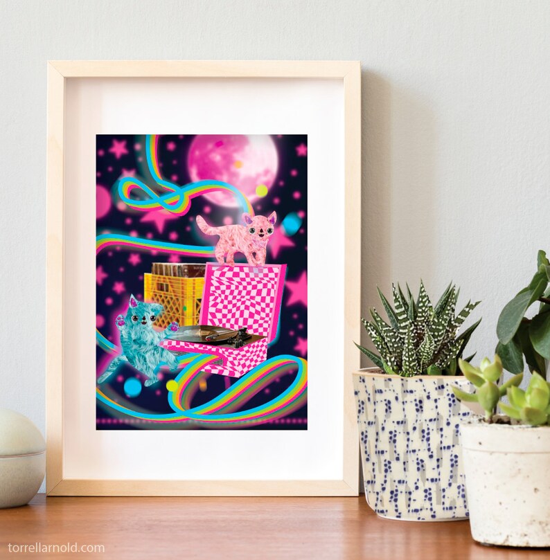 Kitten Record Disco Original Print - Etsy