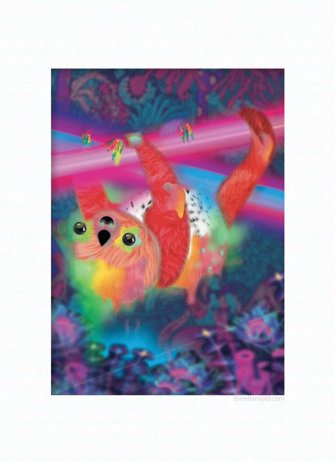 Neon Baby Sloth Limited Edition Print - Etsy