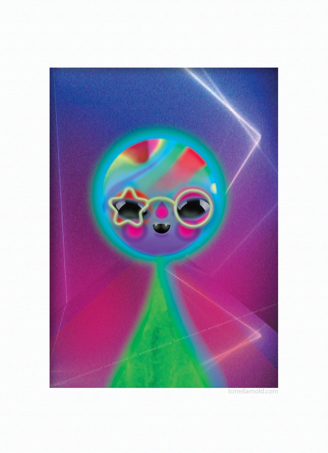 Neon Alien Limited Edition Print - Etsy