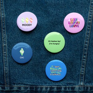 Sims 4 Set of 5 Pin Buttons Sims 4 Merch Gamer Gift for Sims Lover - Etsy
