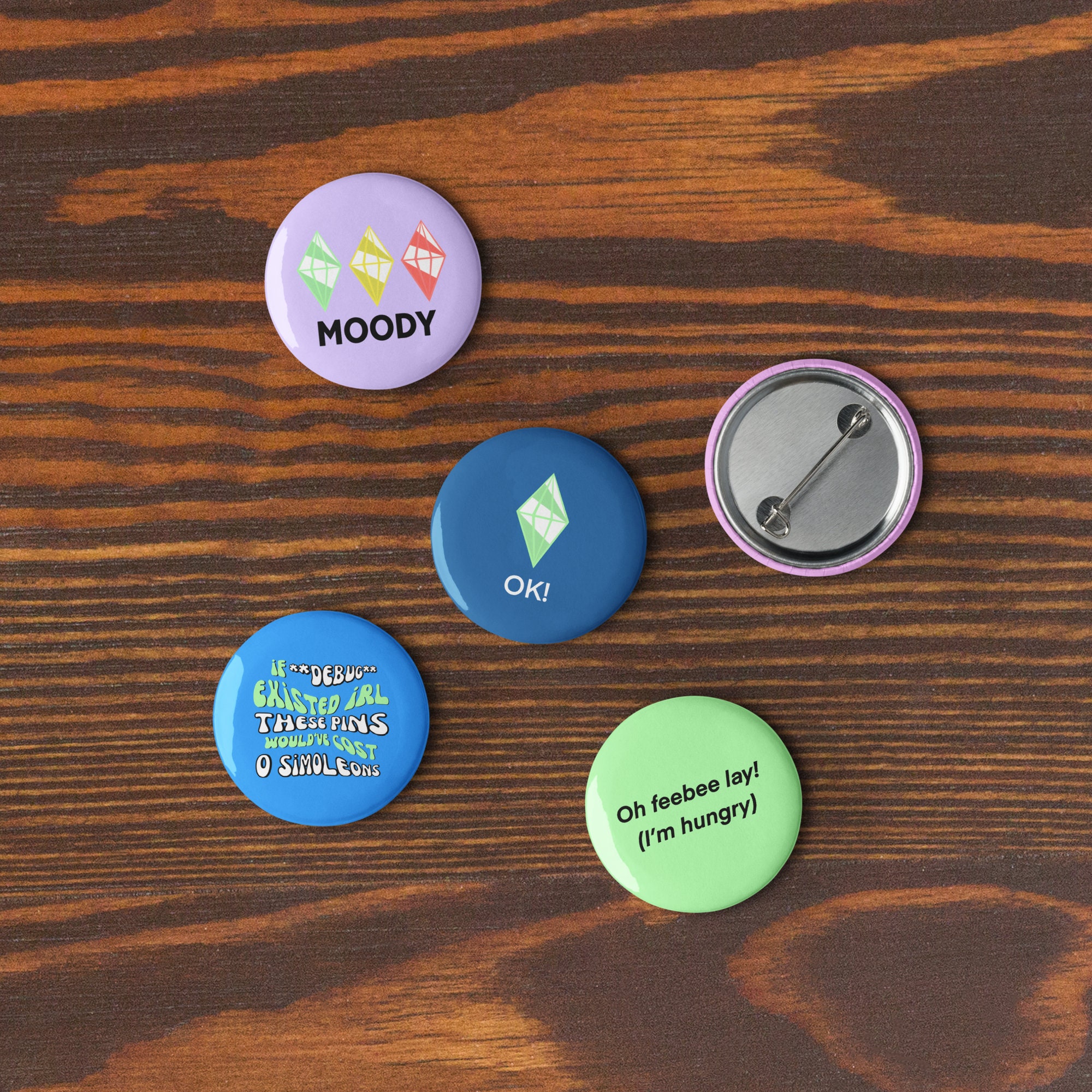 Sims 4 Set of 5 Pin Buttons Sims 4 Merch Gamer Gift for Sims Lover - Etsy