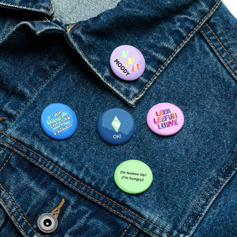 Sims 4 Set of 5 Pin Buttons Sims 4 Merch Gamer Gift for Sims Lover - Etsy