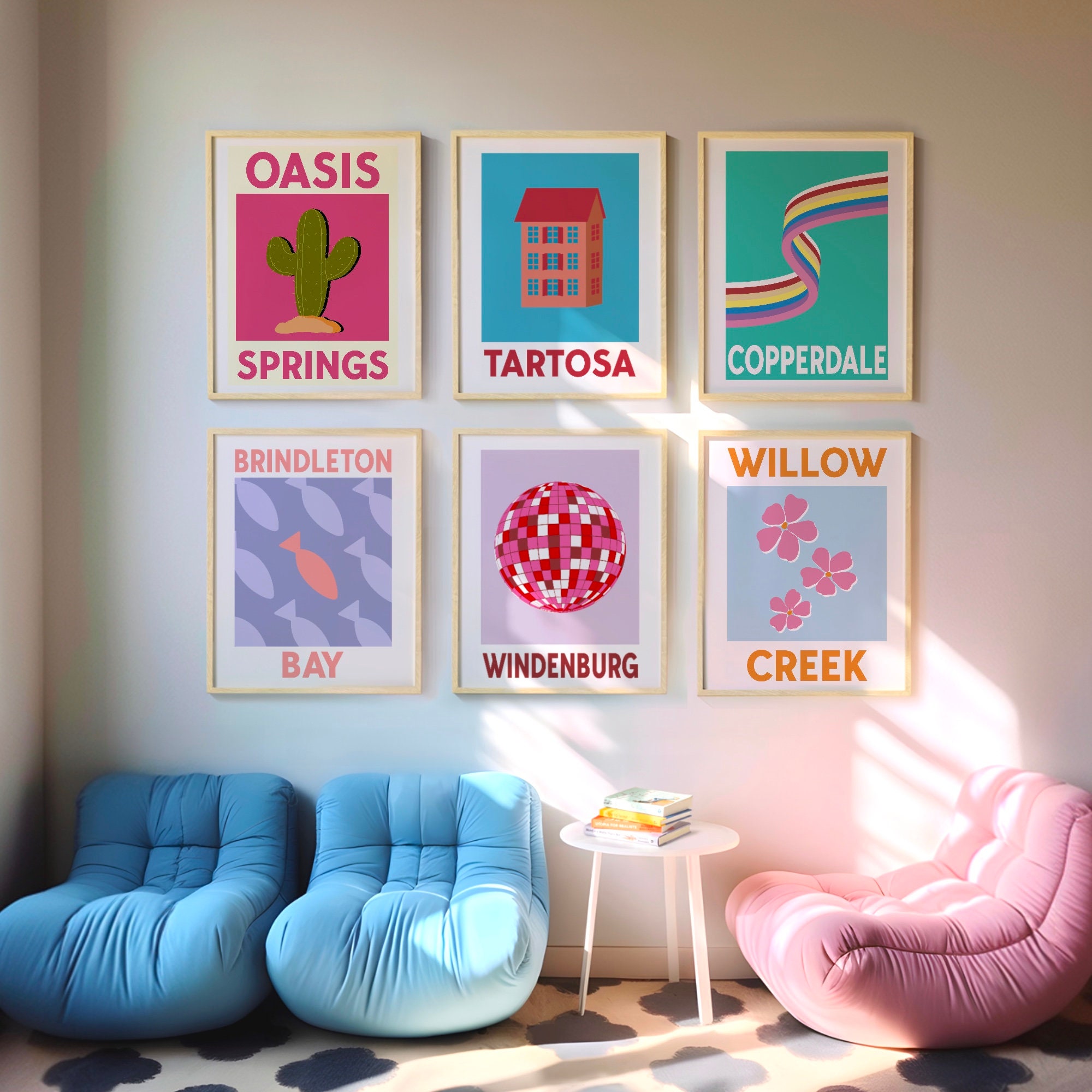 Set of 24 Digital Art Prints Sims Worlds Trendy Travel Prints Gift Sims ...