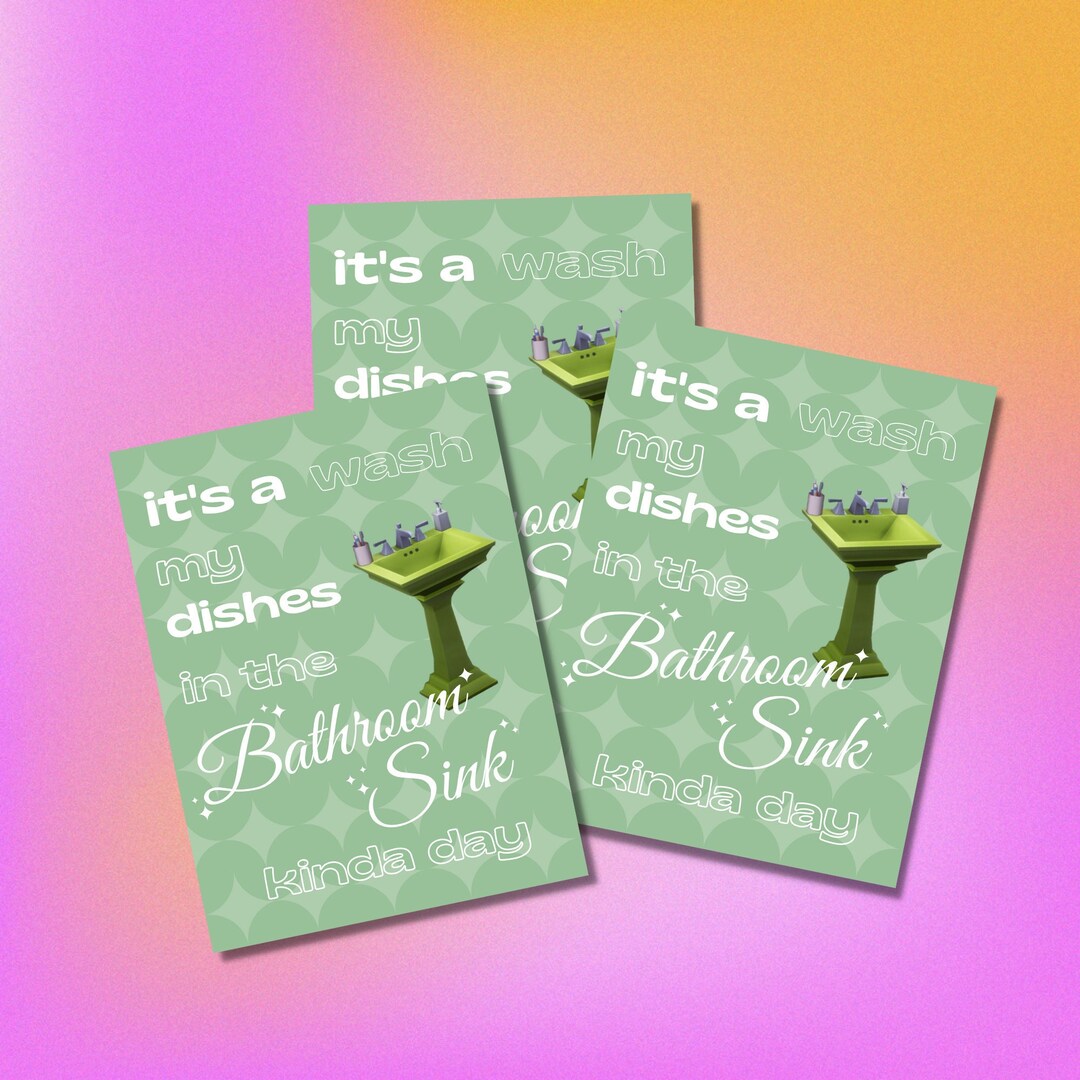 Bathroom Sink, Simulation Video Game, 12x16 Inch DIGITAL Download ...