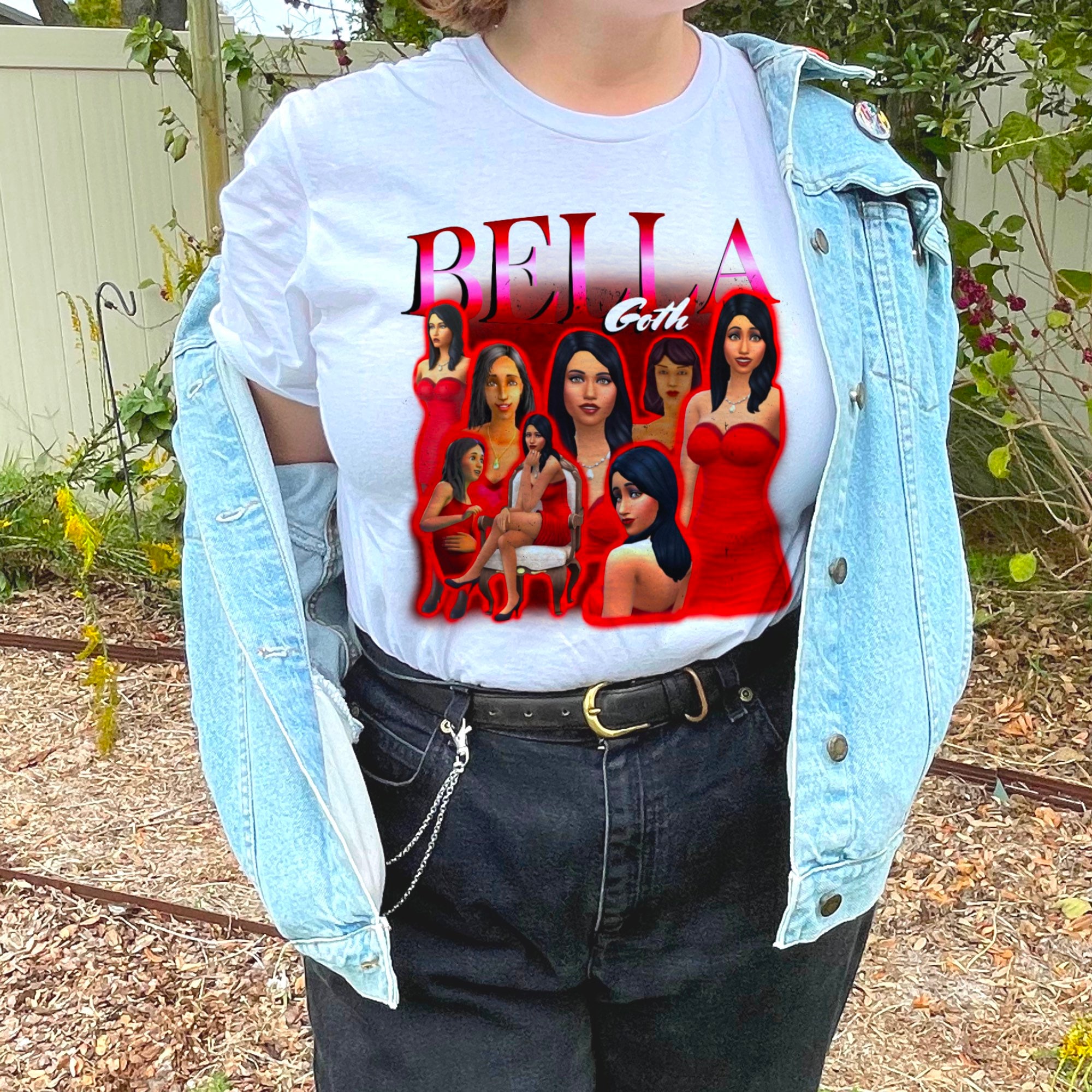 Bella Goth Vintage T-shirt 90s Oversized Graphic Tee Sims 4 Merch Gamer ...