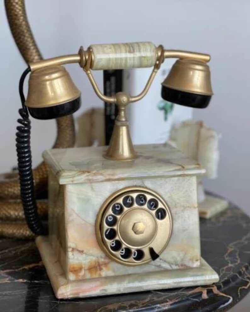 Vintage Telephone Clock Lamp - Etsy