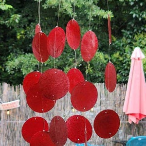 Big Red capiz Shell Wind Chime - Etsy