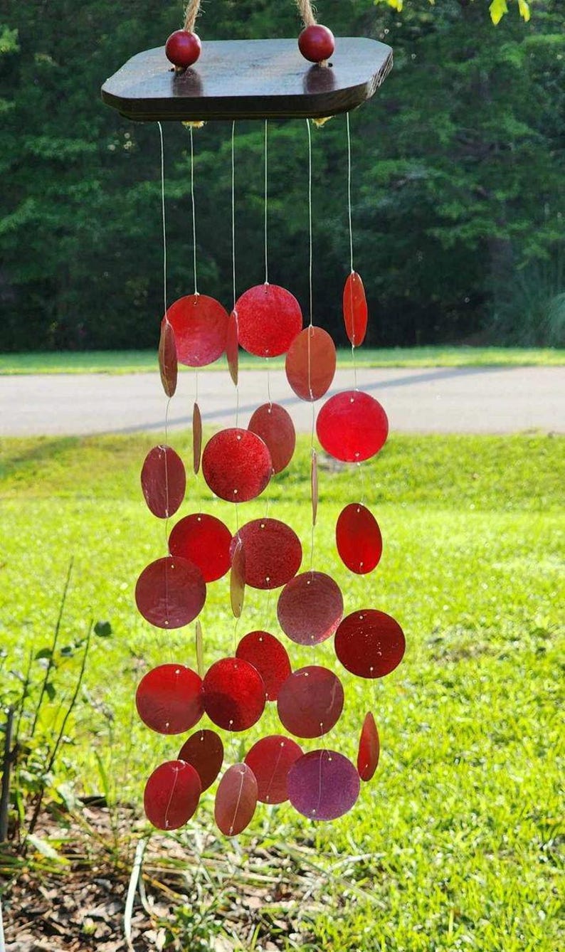 Big Red capiz Shell Wind Chime - Etsy