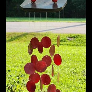 Big Red capiz Shell Wind Chime - Etsy