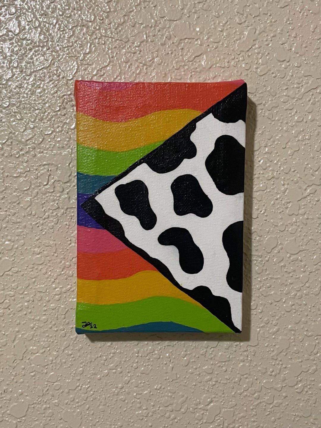 Rainbow Cow Print - Etsy