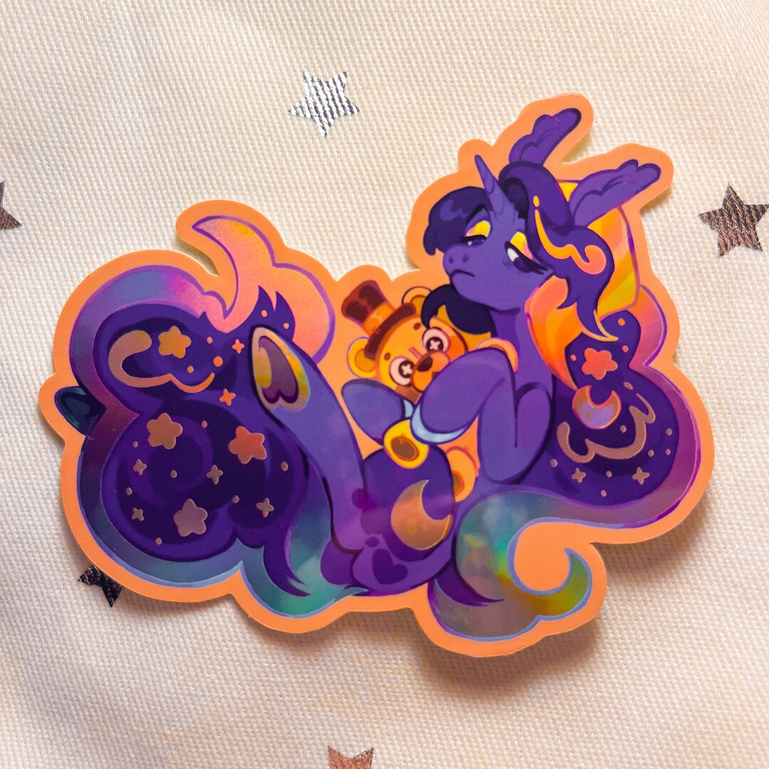 Luna With Her Teddy - Sticker MLP - Etsy
