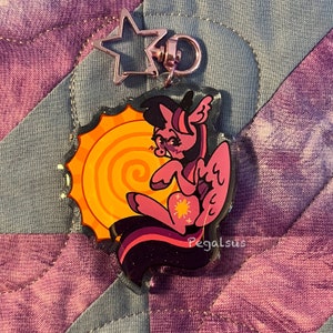 Twilight Sparkle MLP - Glitter Double Sided Acrylic Charm - Etsy