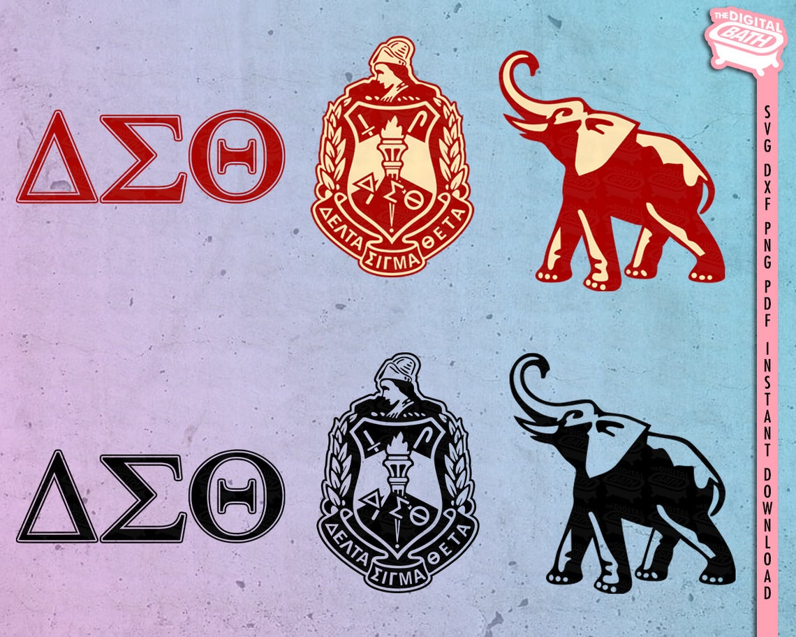 Delta Sigma Theta, AEO Elephant, Bundle Svg, Silhouette, Svg, Clipart ...