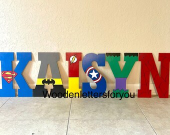 Wooden Superhero Letters | Etsy