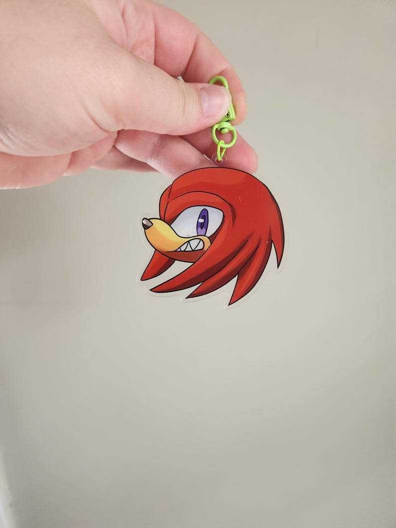 Knuckles the Echidna Head Acrylic Charm - Etsy