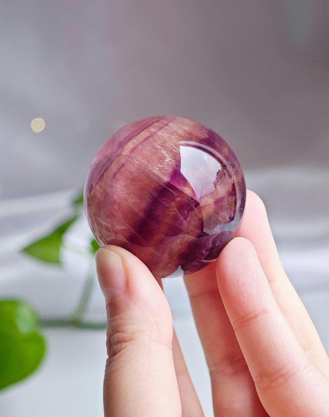 Beautiful CANDY FLUORITE Crystal Sphere W/ FREE Glass Stand | High ...