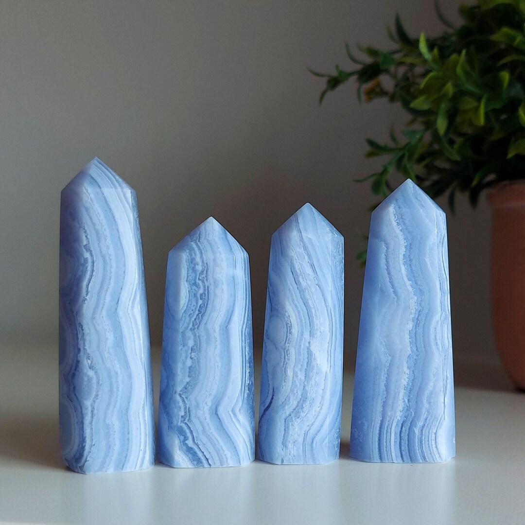 RARE High Quality Blue Lace Agate Towers Crystal Towers Points Obelisks ...