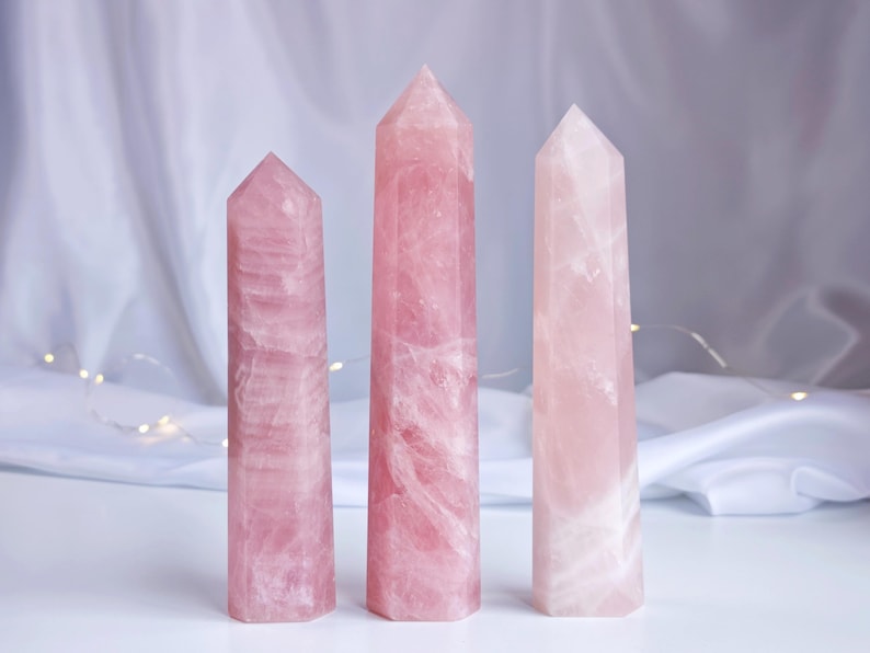 High Quality Rose Quartz Crystal Towers | Madagascar Rose Quartz VERY ...
