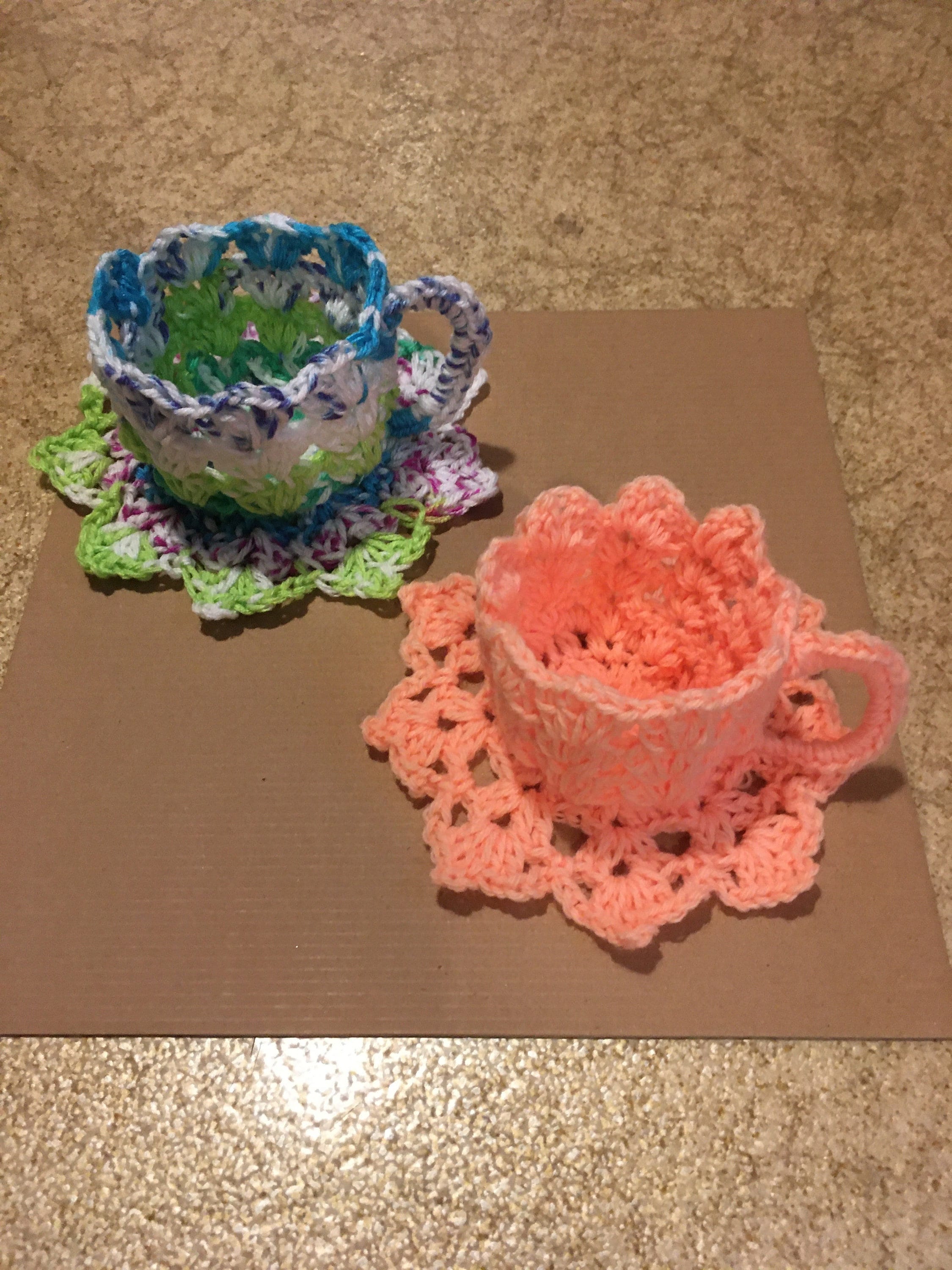 Crocheted Tea Cups - Etsy