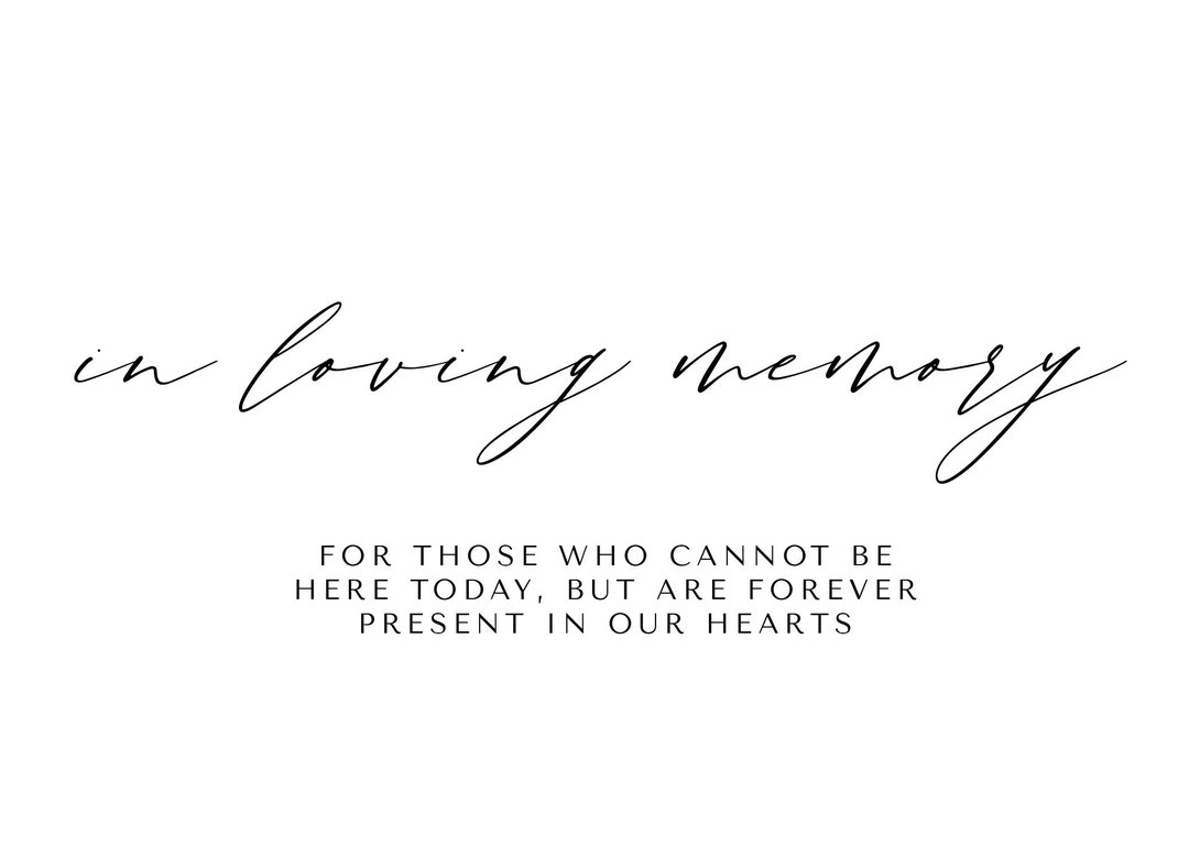 Block Script in Loving Memory Sign Digital Download - Etsy