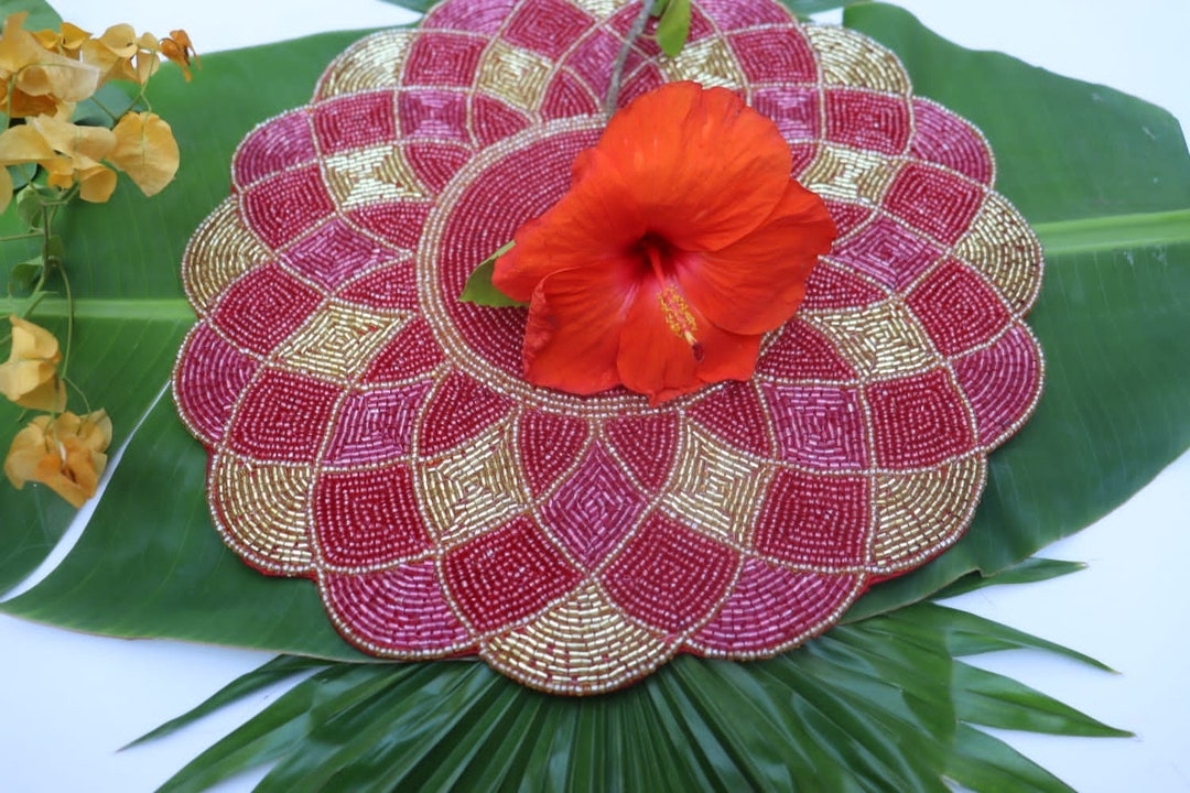 Pink Round Designer Placemats, Table Runners Placemats - Etsy