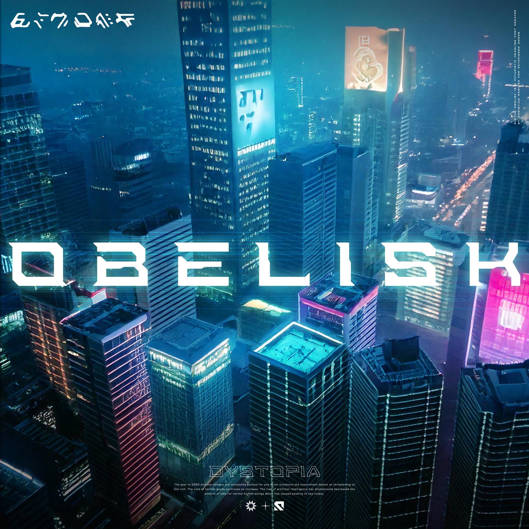 Digital Obelisk – Cyberpunk Futuristic Font – Pathfinder Goods PDX - Etsy