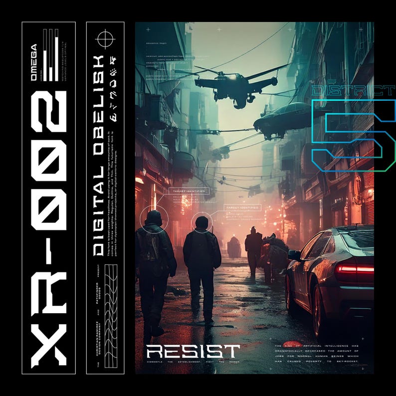 Digital Obelisk – Cyberpunk Futuristic Font – Pathfinder Goods PDX - Etsy