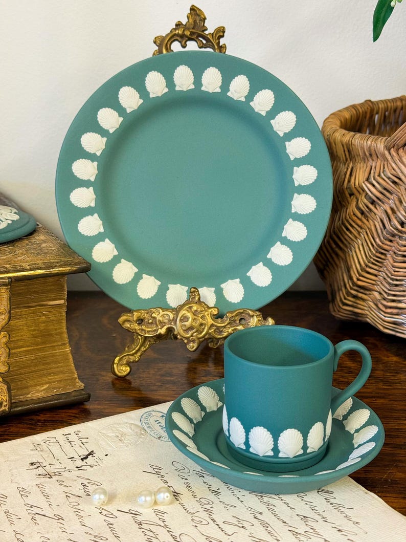 Wedgwood Teal Jasperware Sea Shell Collections - Etsy