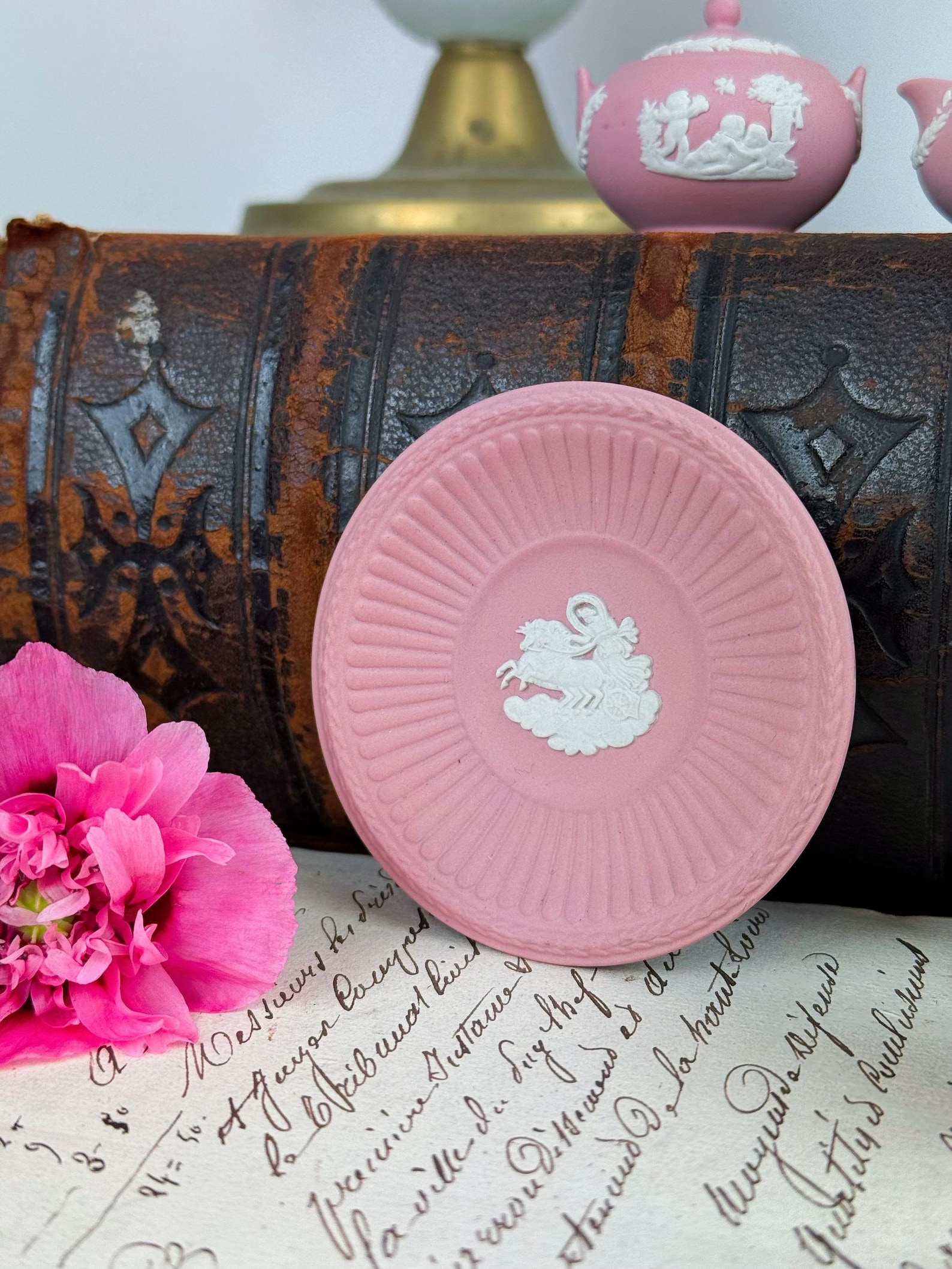 Rare Wedgwood Pink Jasperware Miniature Tea Set: Collectible Vintage ...