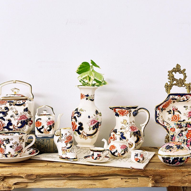 Ironstone Red Cups - Etsy UK