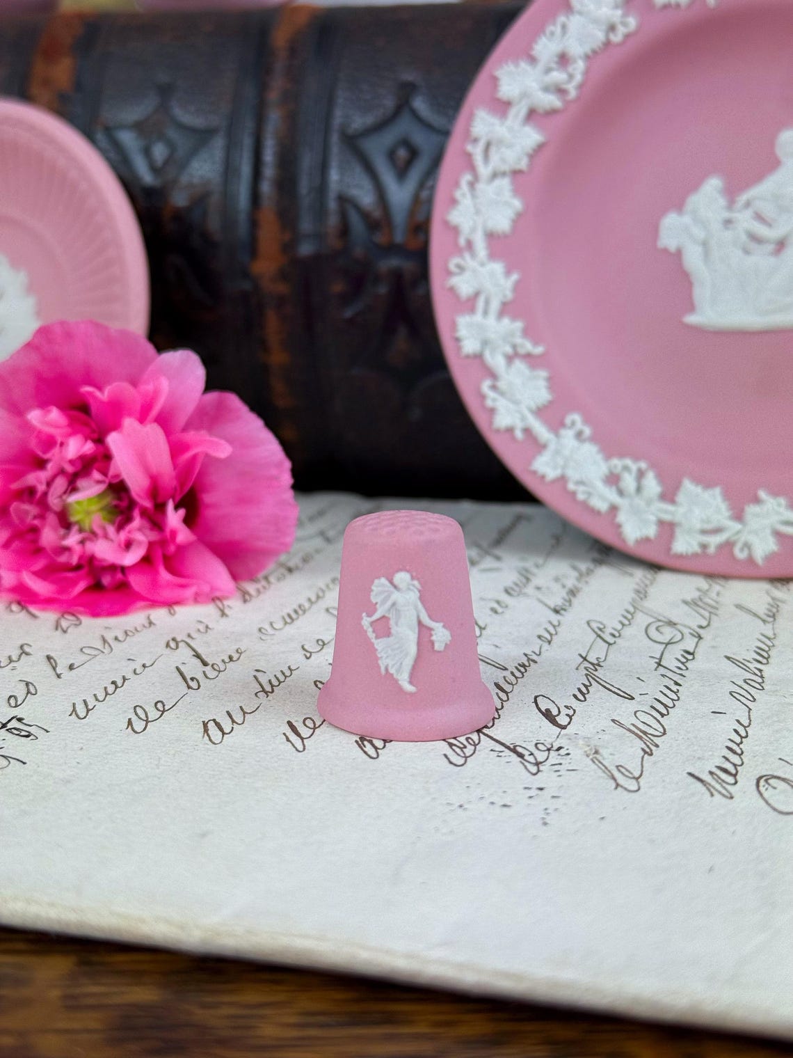 Rare Wedgwood Pink Jasperware Miniature Tea Set: Collectible Vintage ...