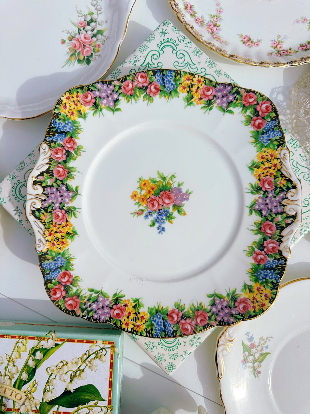 Vintage Paragon Old English Garden Cake Plate 9 1/2 VGC - Etsy