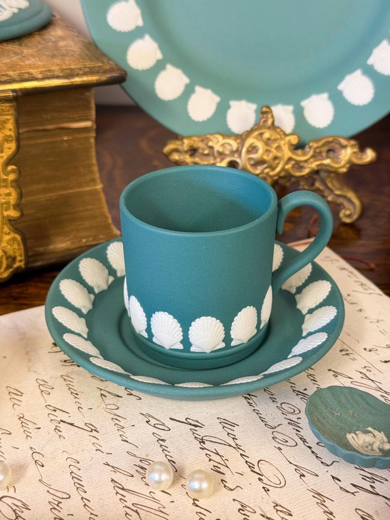 Wedgwood Teal Jasperware Sea Shell Collections - Etsy