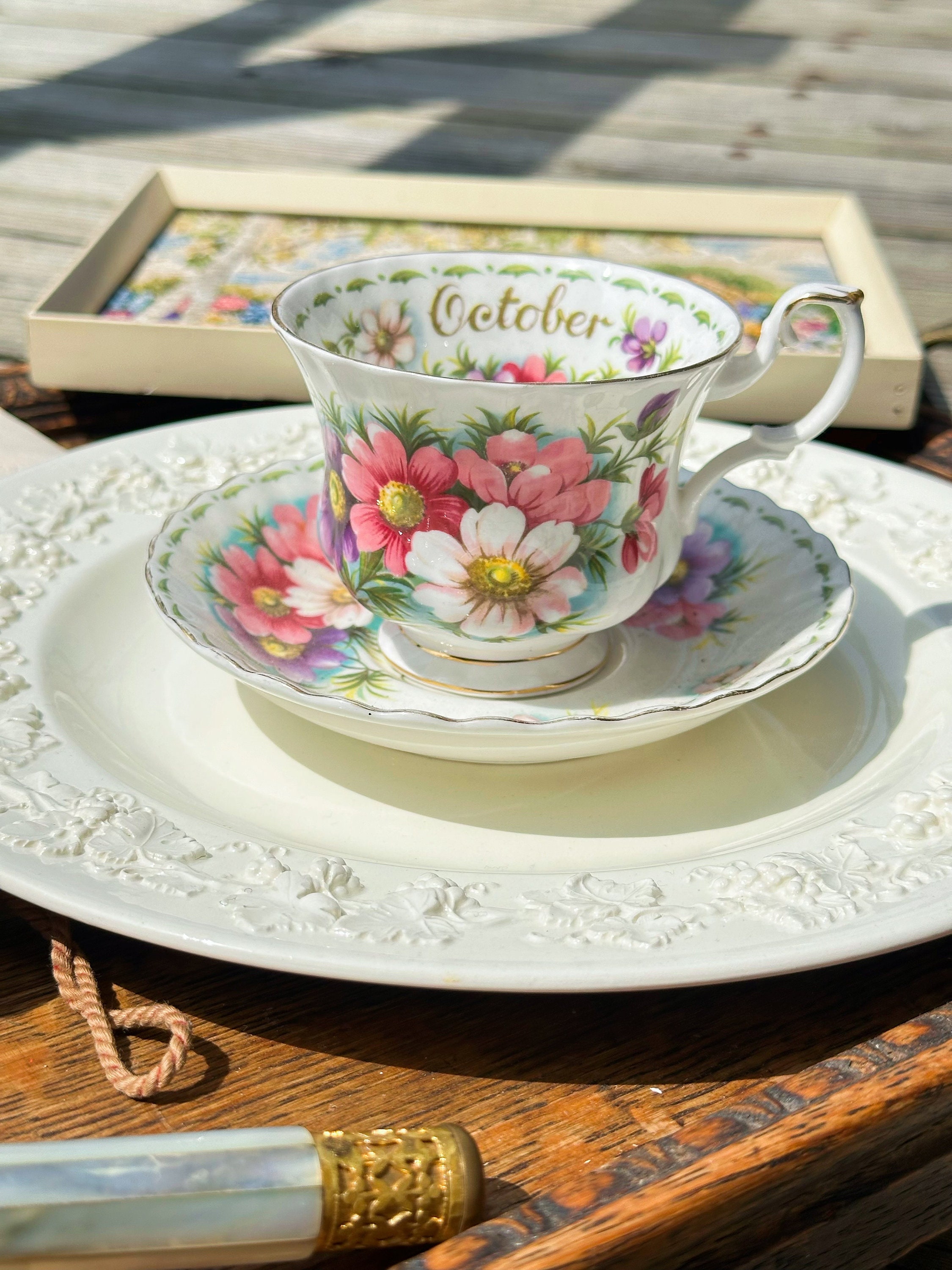 Royal Albert Flower of the Month Tea Cup and Saucer October Cosmos - Etsy