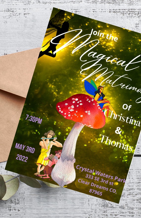 Editable Canva Invitation Template. Magical Themed Wedding - Etsy