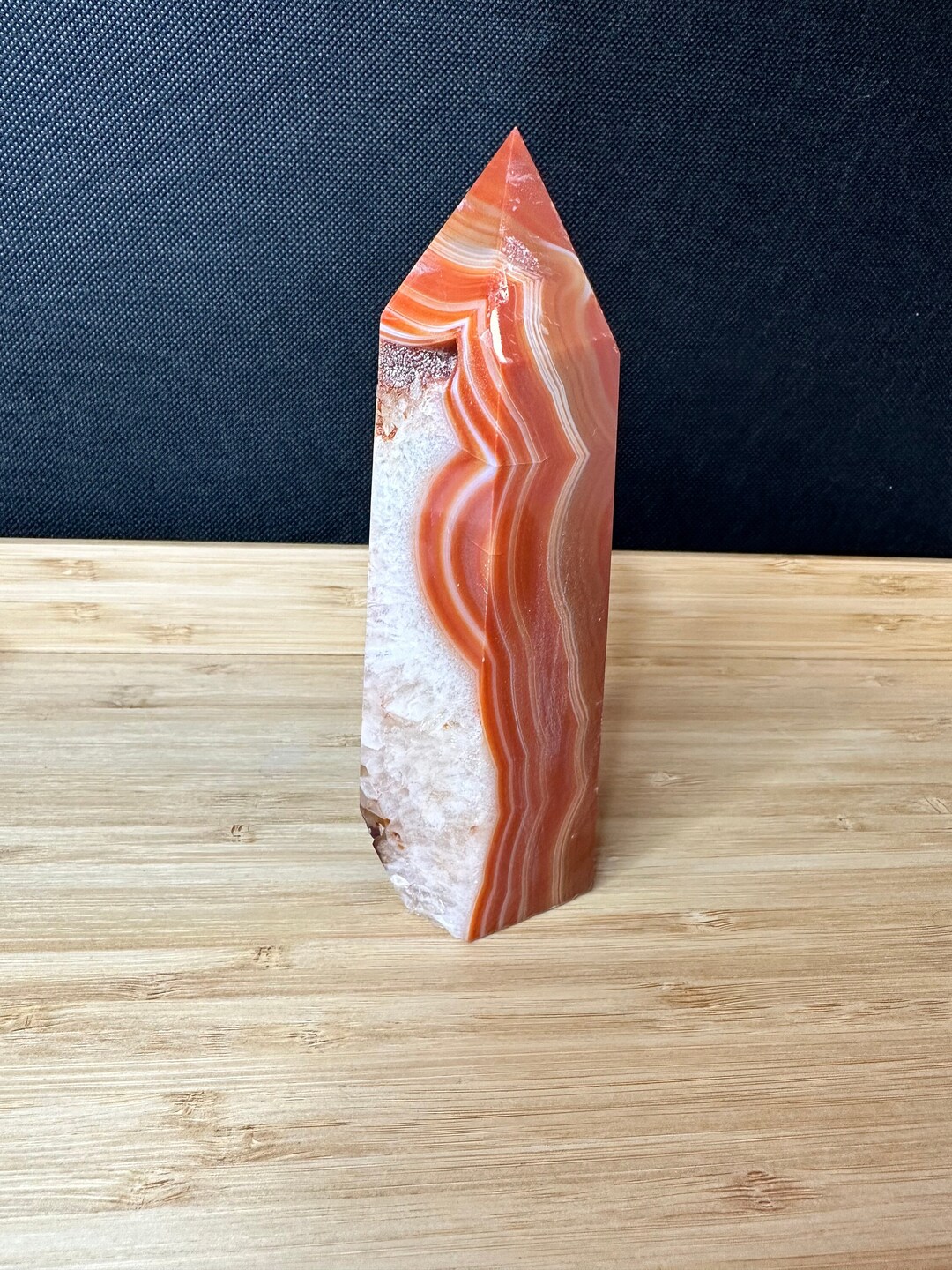Imperfect Carnelian Large Tower- One Side Cut at an Angle | Stands ...
