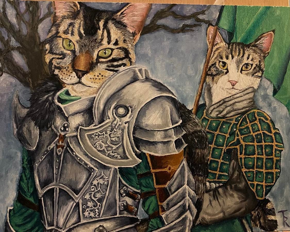 A Studly Cat Knight and His Squire - Etsy