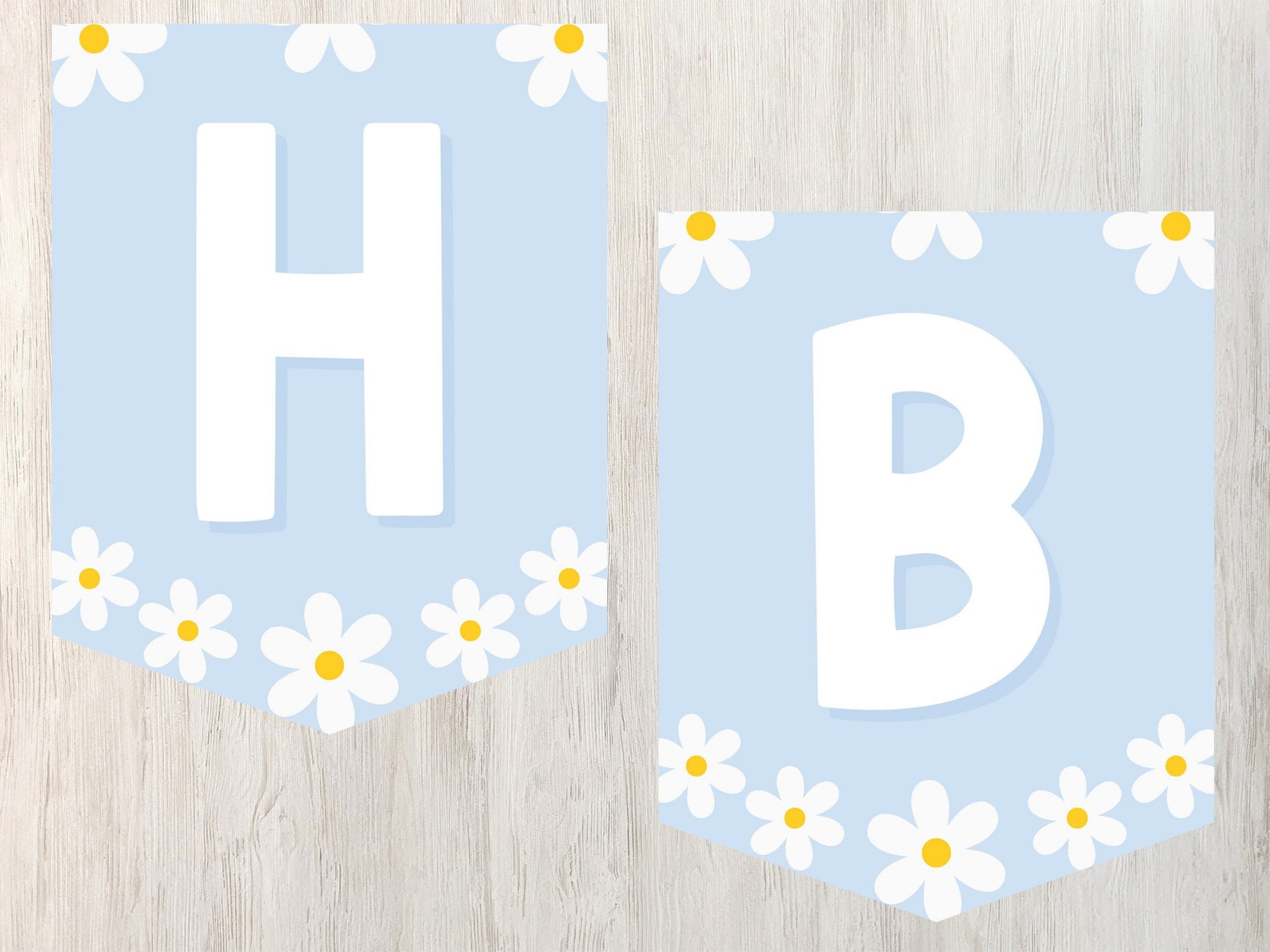 Editable Daisy Birthday Banner, Printable Bunting, Instant Download ...