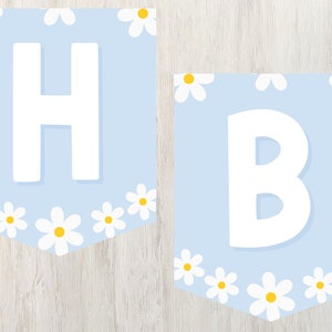 Editable Daisy Birthday Banner, Printable Bunting, Instant Download ...