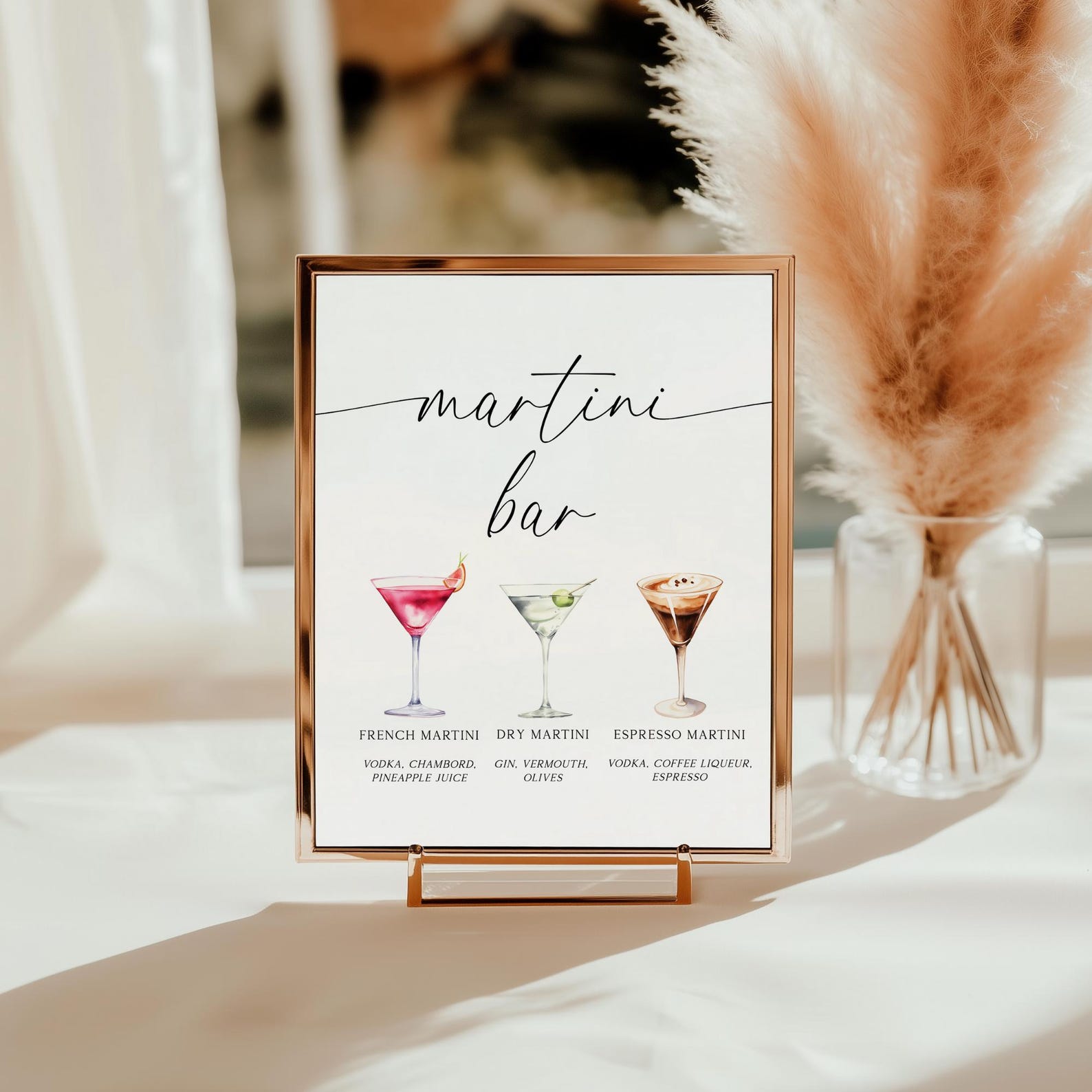 Martini Bar Sign, Signature Drinks, Cocktail Menu, Custom, Instant ...