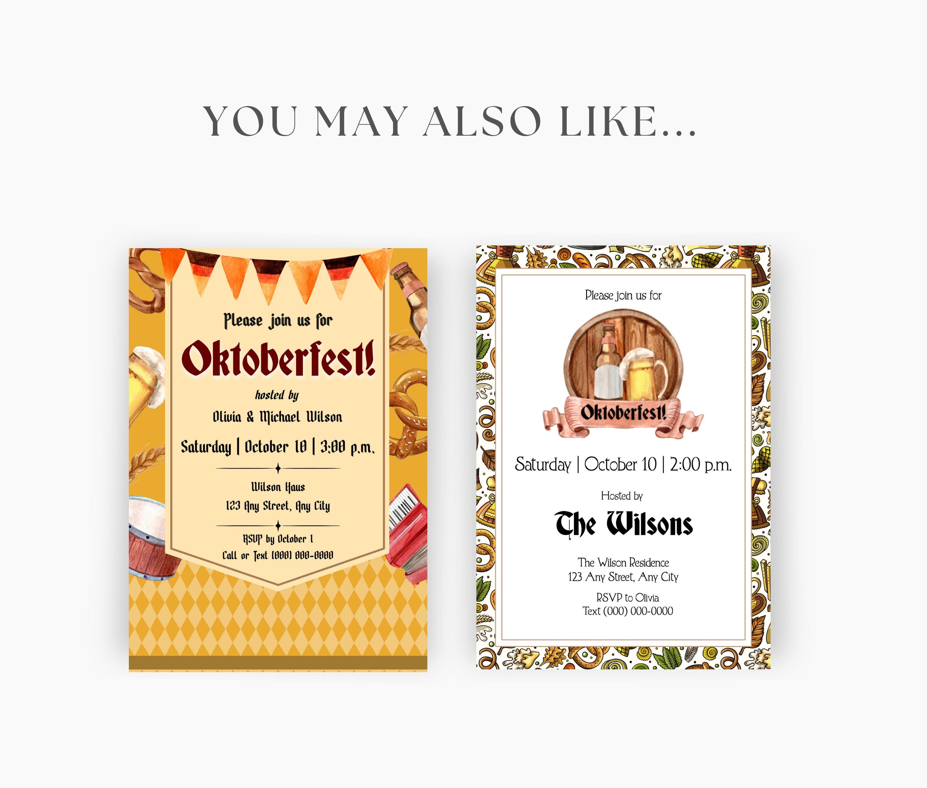 Editable Oktoberfest Invitation Template - DIY Party Invite Instant ...