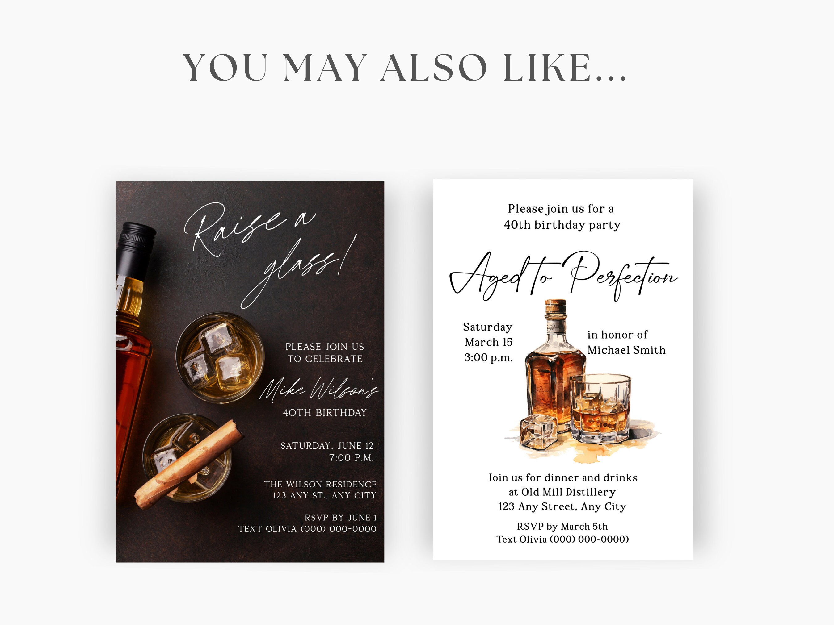 Whiskey & Cigars Birthday Invitation Template: Bourbon Retirement Party ...