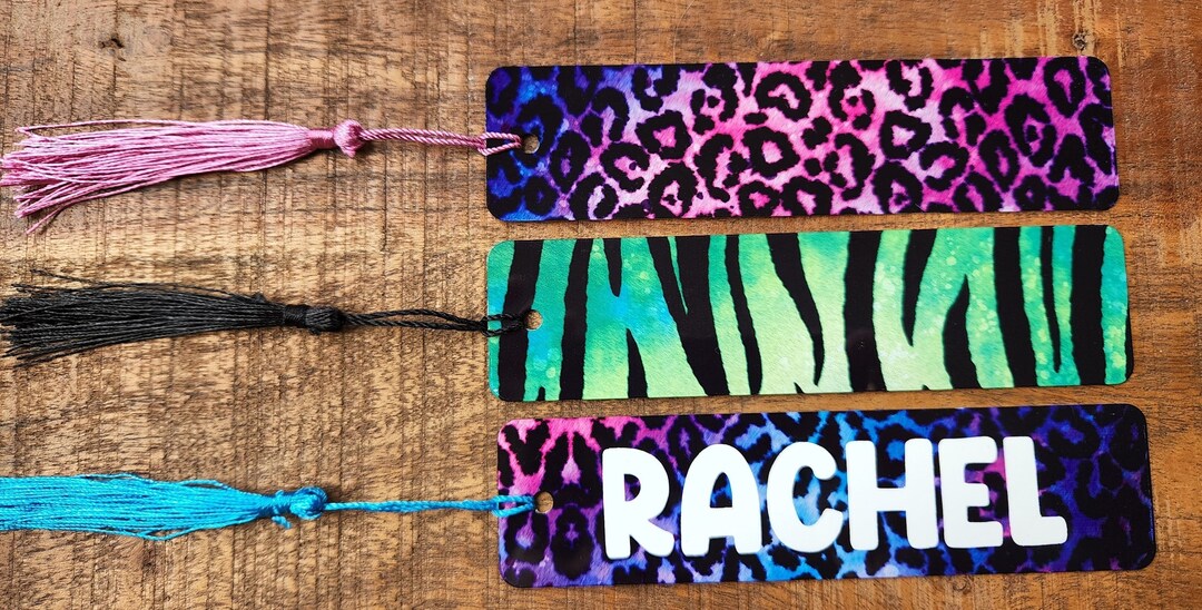 Personalized Metal Bookmark Custom Name Bookmark Animal Print Bookmark ...