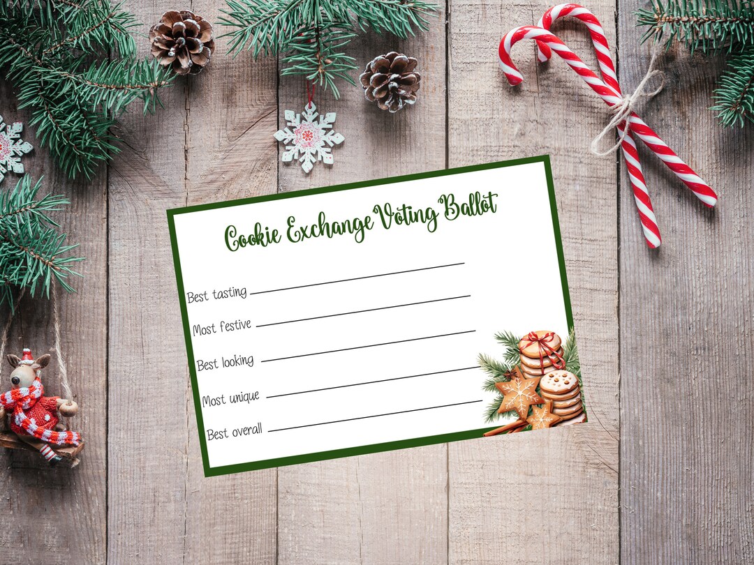 Cookie Exchange Voting Ballot, Christmas Cookie Swap, Instant Download ...