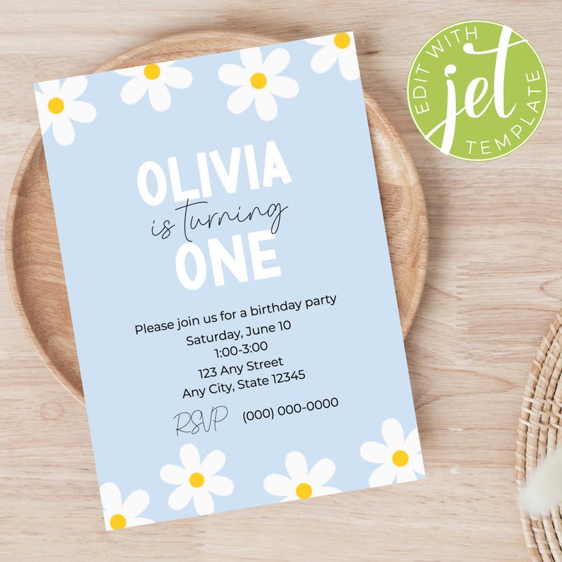 Daisy Birthday Invitation - Etsy
