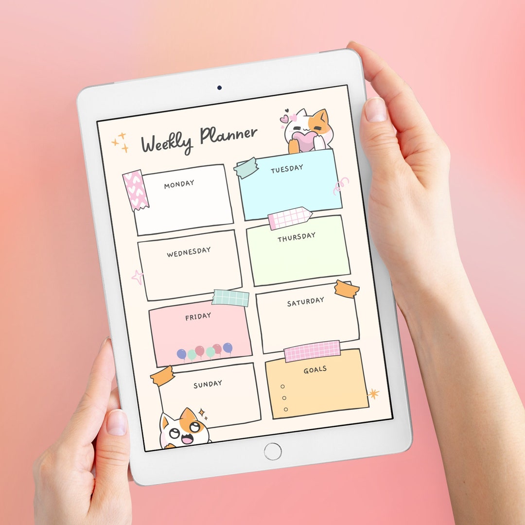 2023 Pastel Digital Planner 5 Page Digital Planner Cute - Etsy
