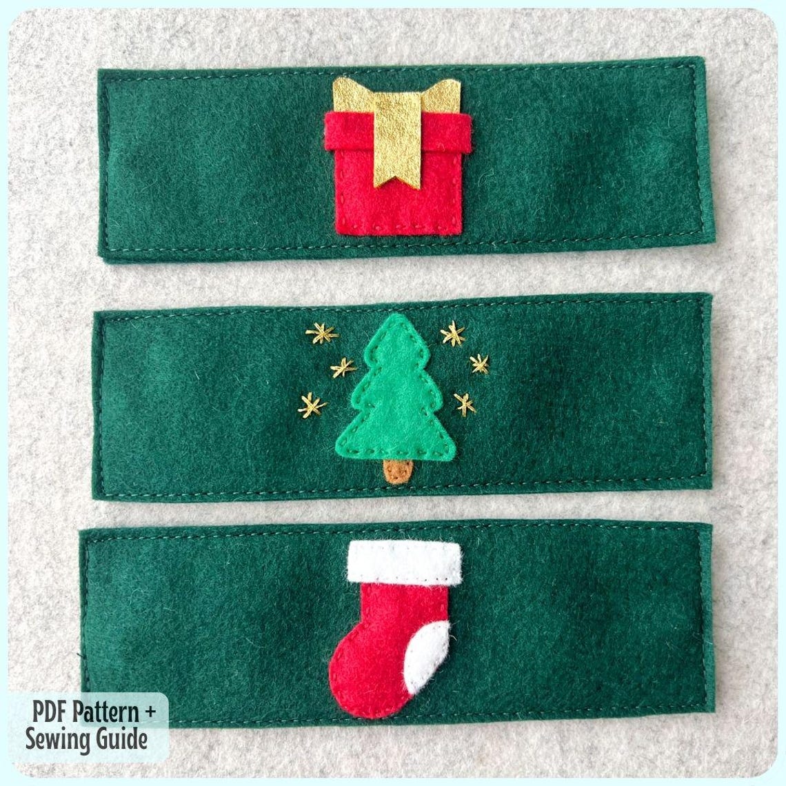 Felt Christmas Napkin Ring PDF Pattern and Instructions: Instant ...