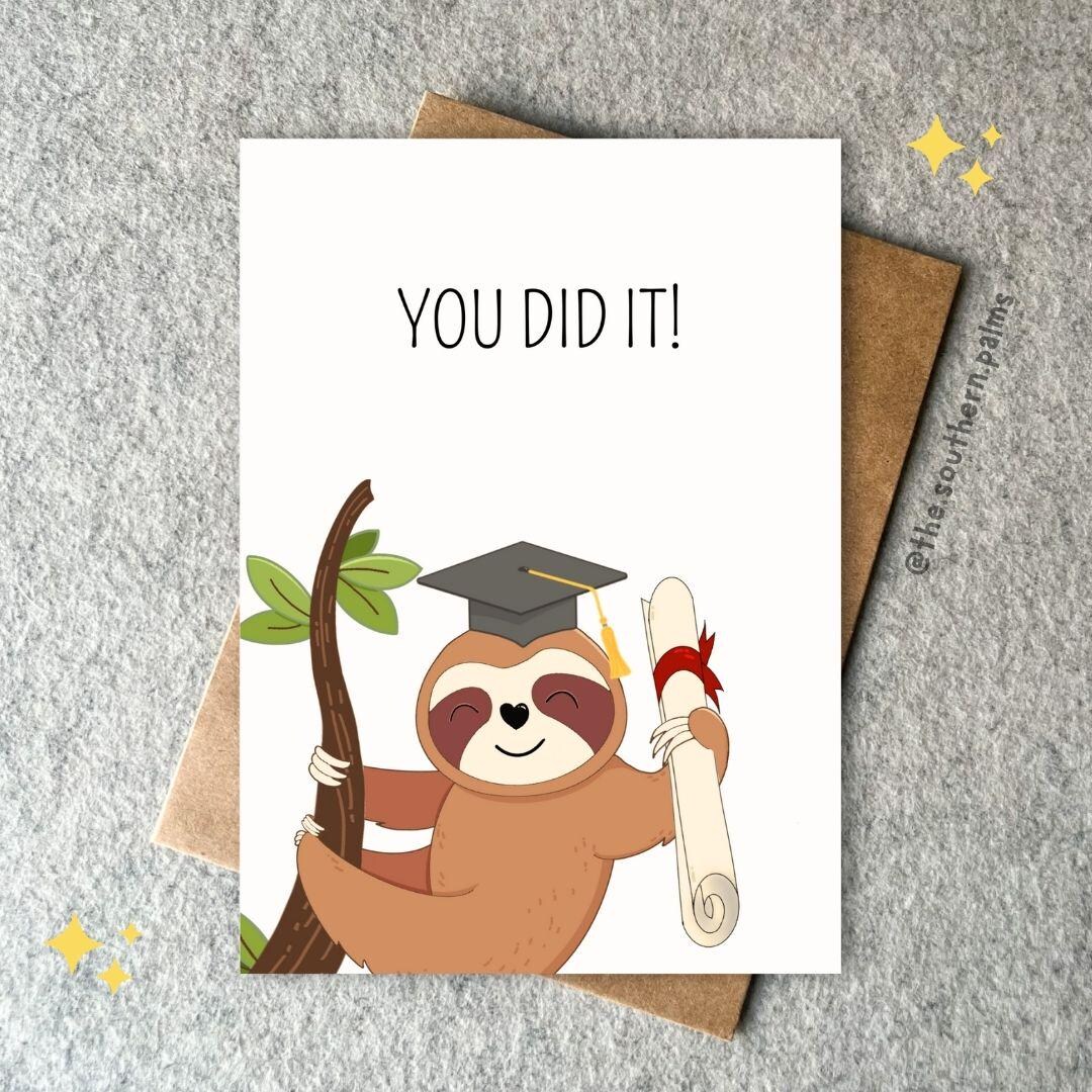 Sloth Graduation Card - Send Direct to Recipient Option Available ...