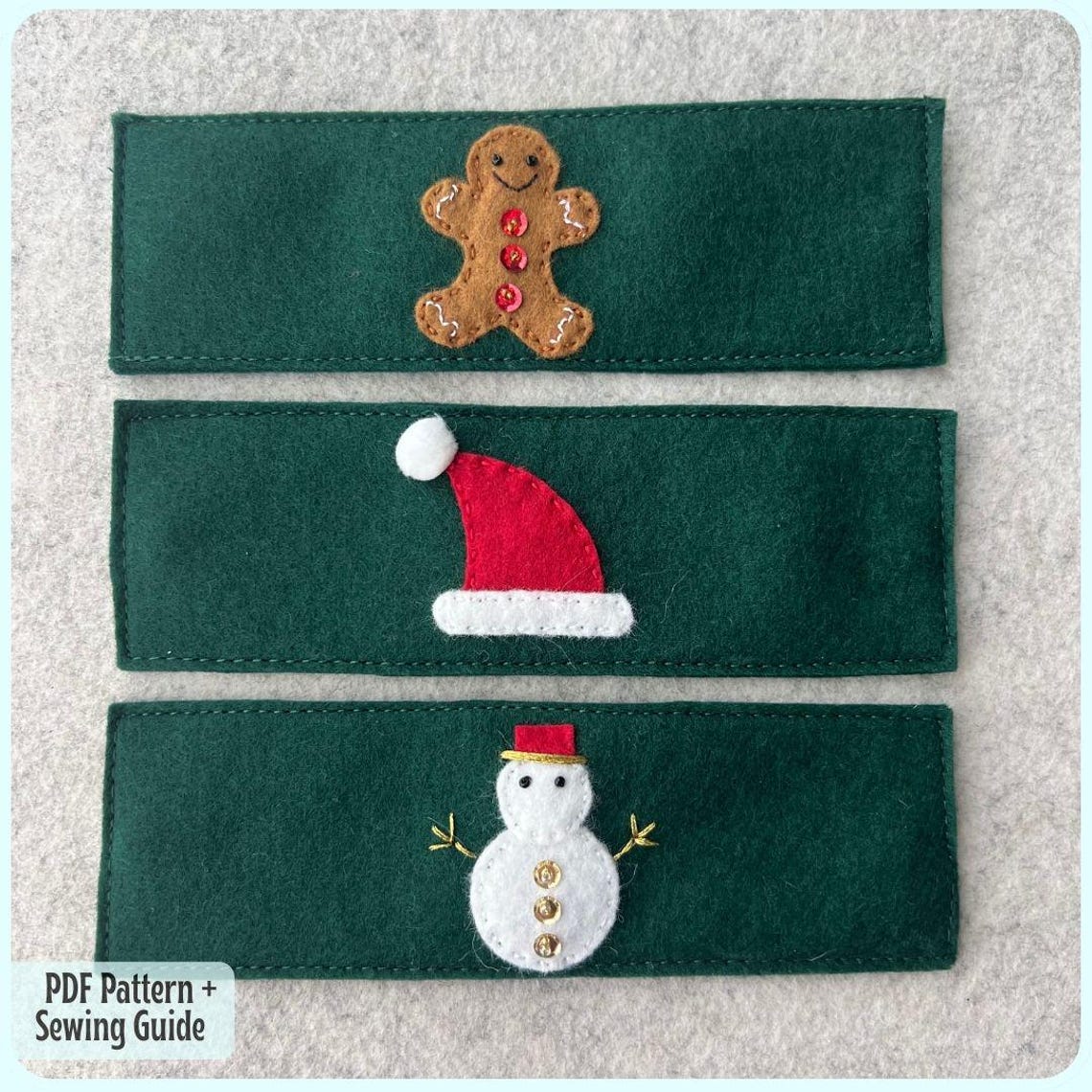 Felt Christmas Napkin Ring PDF Pattern and Instructions: Instant ...